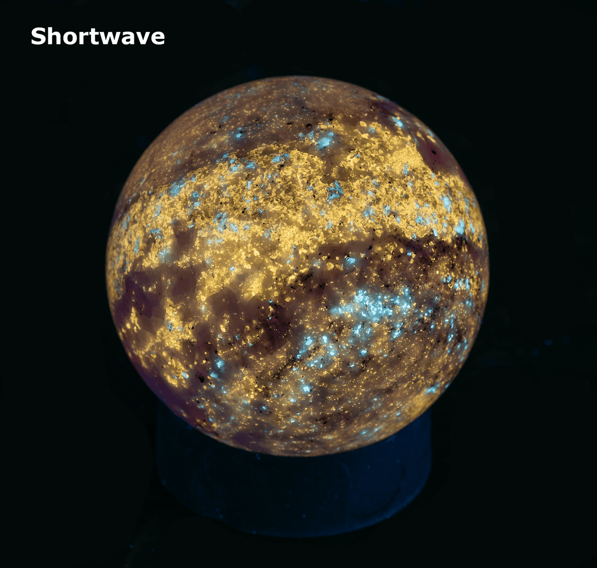 Fluorescent Chondrodite, Blue Diopside, Calcite Sphere from Canada ...