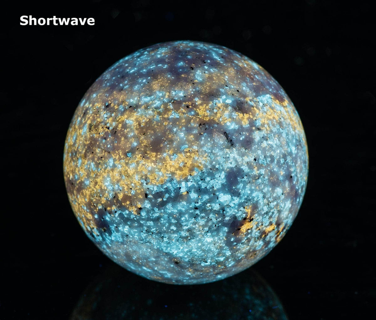 Fluorescent Chondrodite, Blue Diopside Sphere from Canada | MinerShop